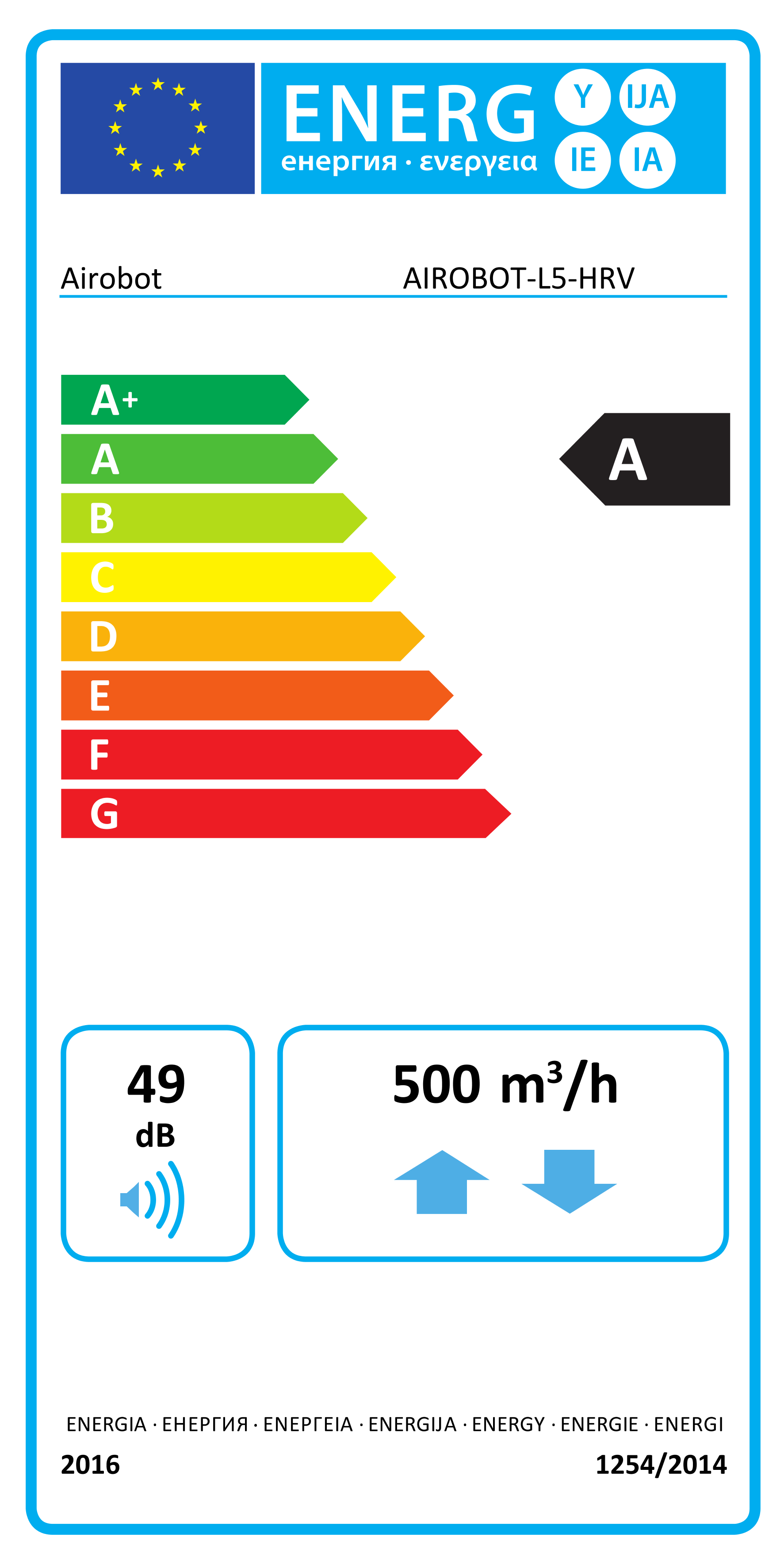 AIROBOT VENTILATSIOONISEADE AIROBOT AIROBOT-L5-HRV-L-W | Onninen