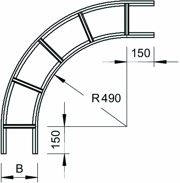 OBO BETTERMANN 90 BEND BI 45/90/600 | Cable Ladders | Onninen