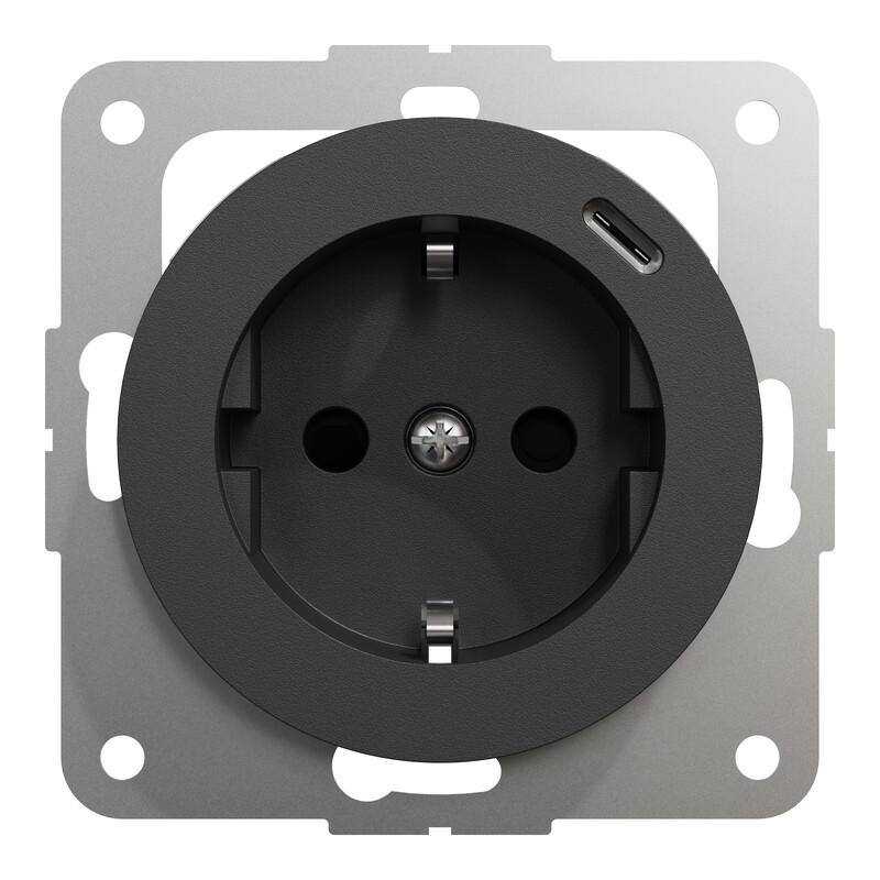 ELKO One Enkel stikk med USB C PD lader Sort | Koblingsmateriell ...