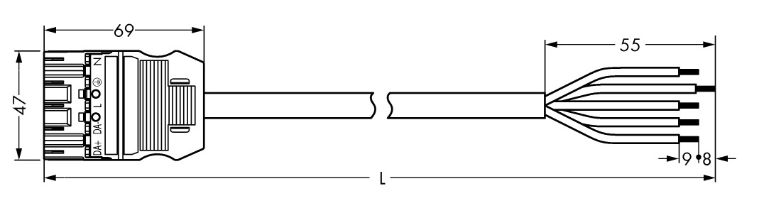 WAGO PISTOLIITINJOHTOSARJA WINSTA DALI UROS/VAPAA 5x2,5mm2 7m | Muut ...