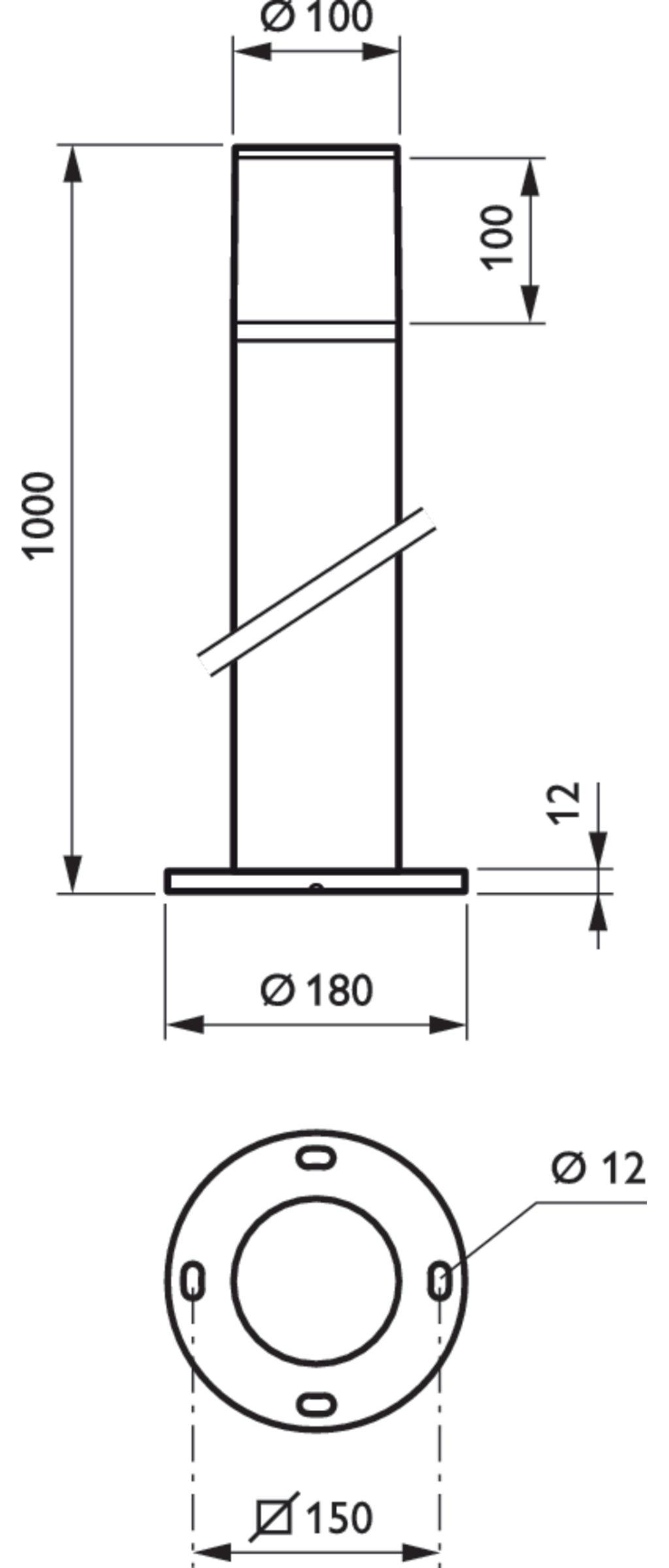 PHILIPS LUMINAIRE CORELINE BOLLARD BCP155 LED100NW PSU 220-240V A ...